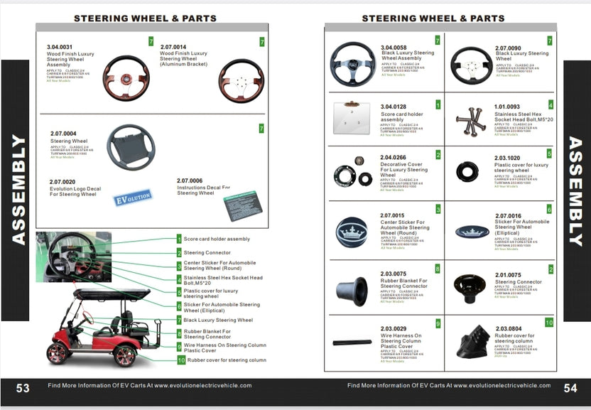 Evolution Steering Wheel & Parts – Elite Custom Golf Carts LLC