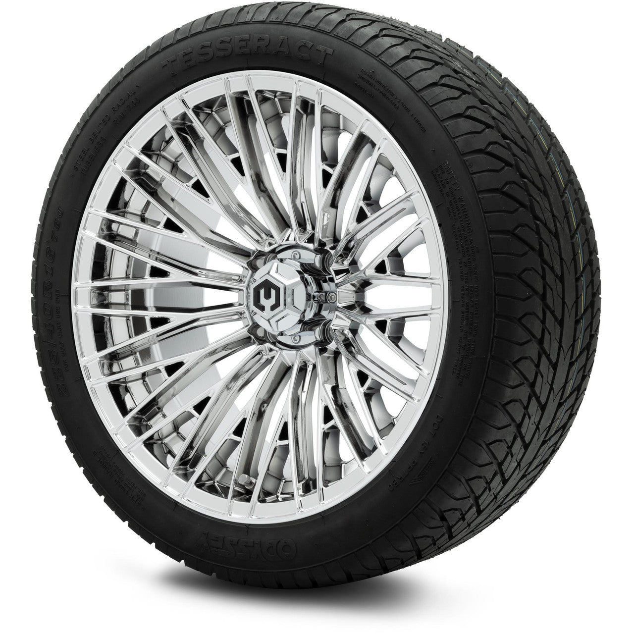 MODZ 16" Reaper Chrome Golf Cart Wheels & Street Tires Combo (Set of 4 ...