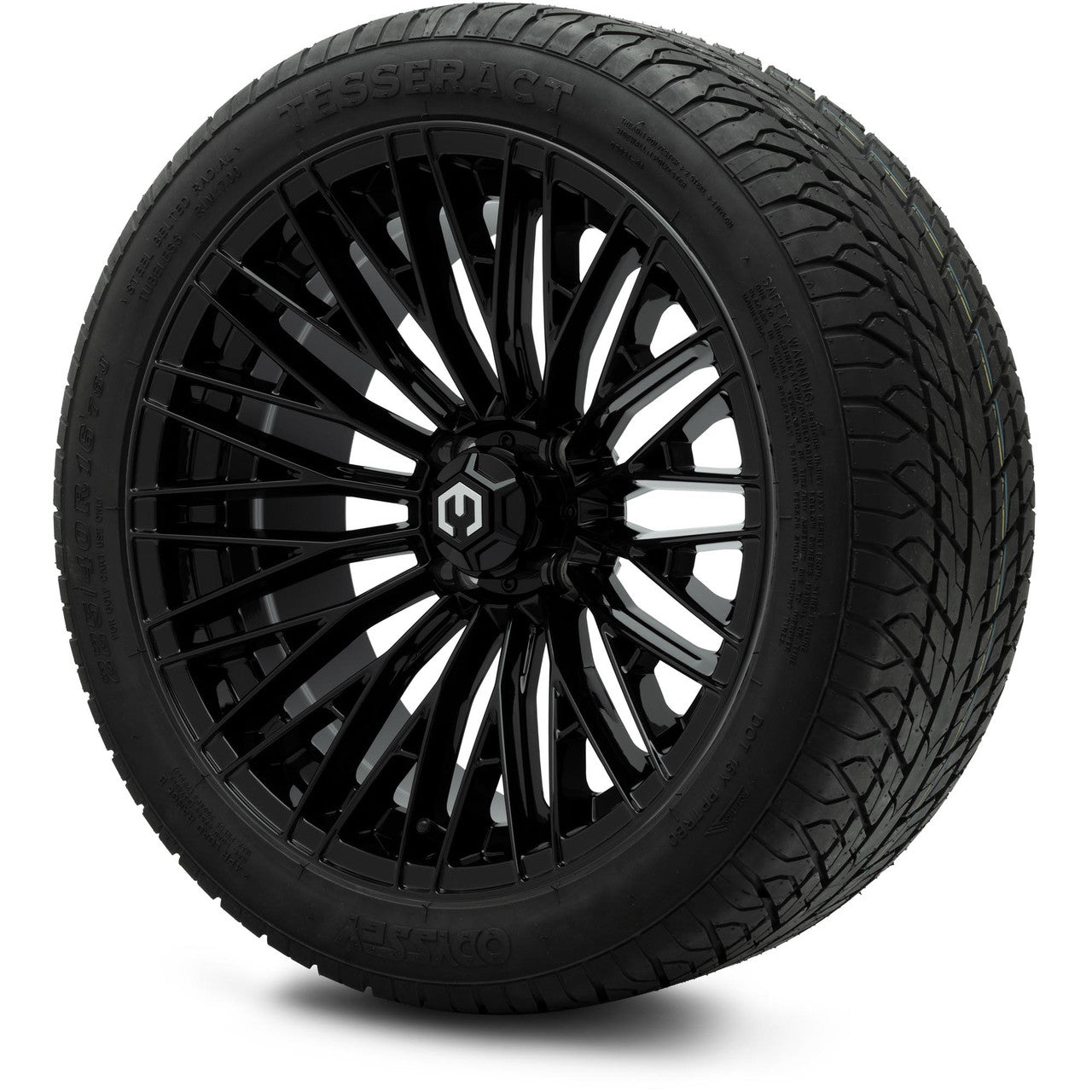 MODZ 16" Reaper Gloss Black Golf Cart Wheels & Street Tires Combo (Set ...