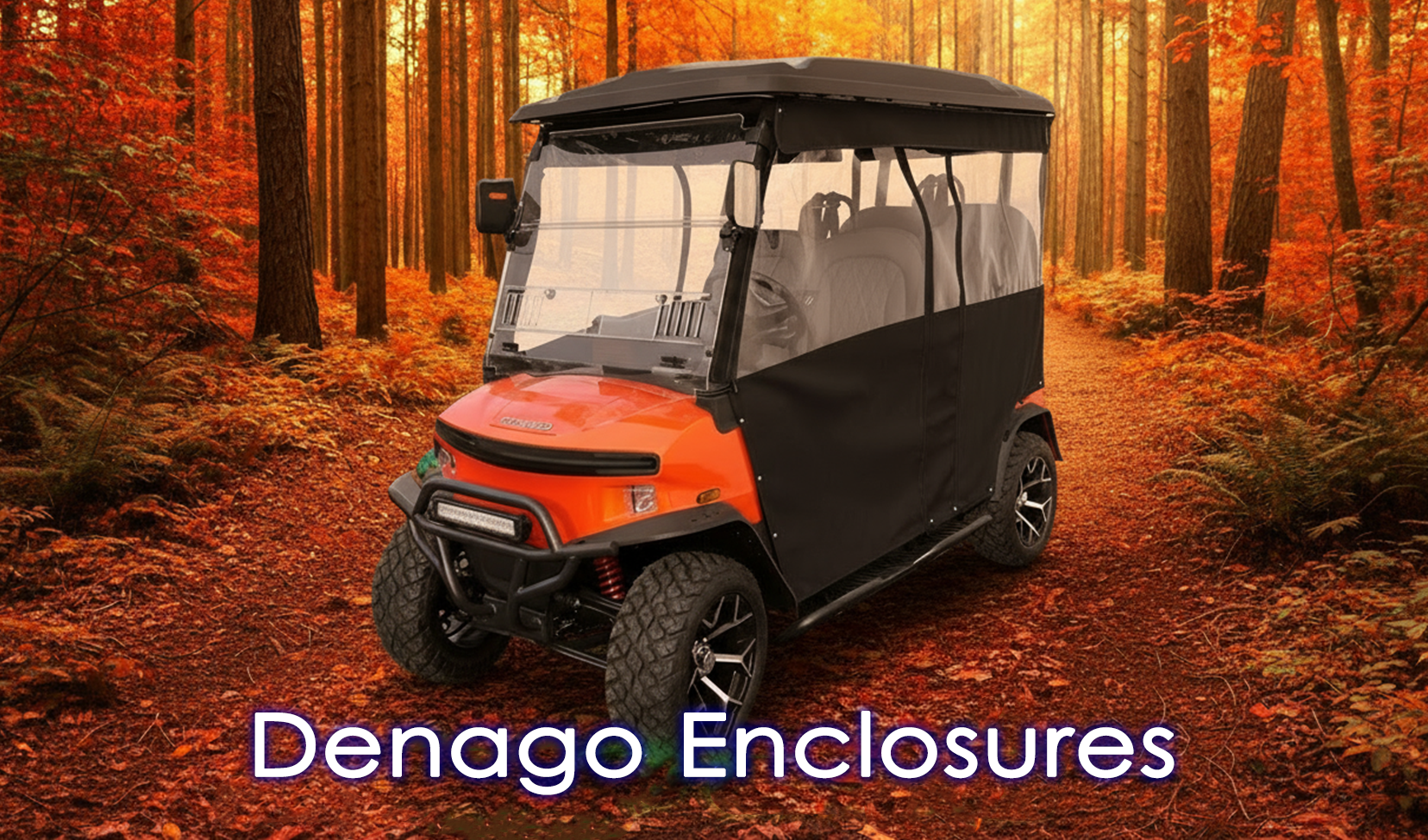 Denago Rover XL 4 Passenger DoorWorks Golf Cart Enclosure With Tracks ...